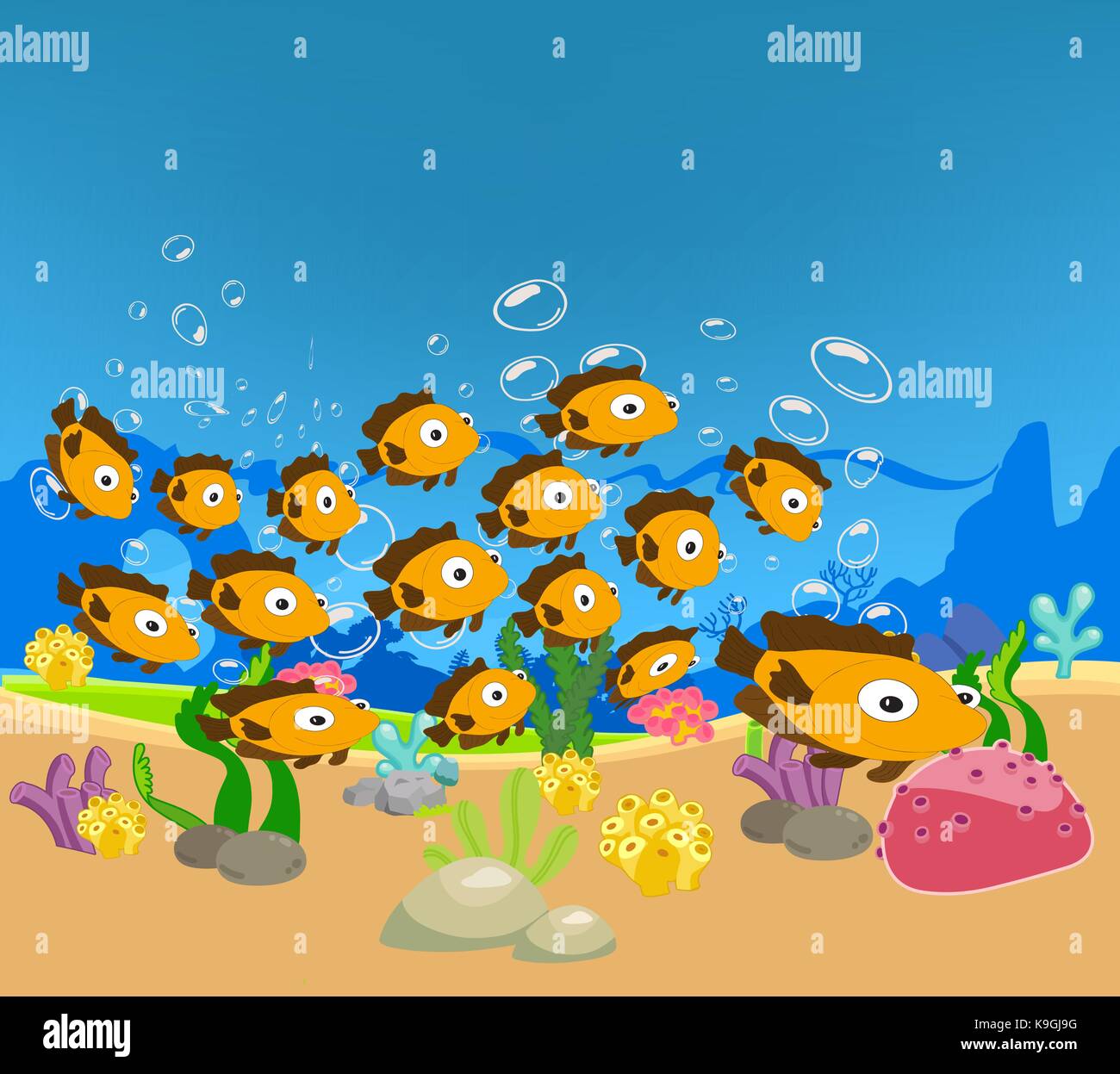 Wild fishes swimming underwater ocean Stock Vector Images - Alamy