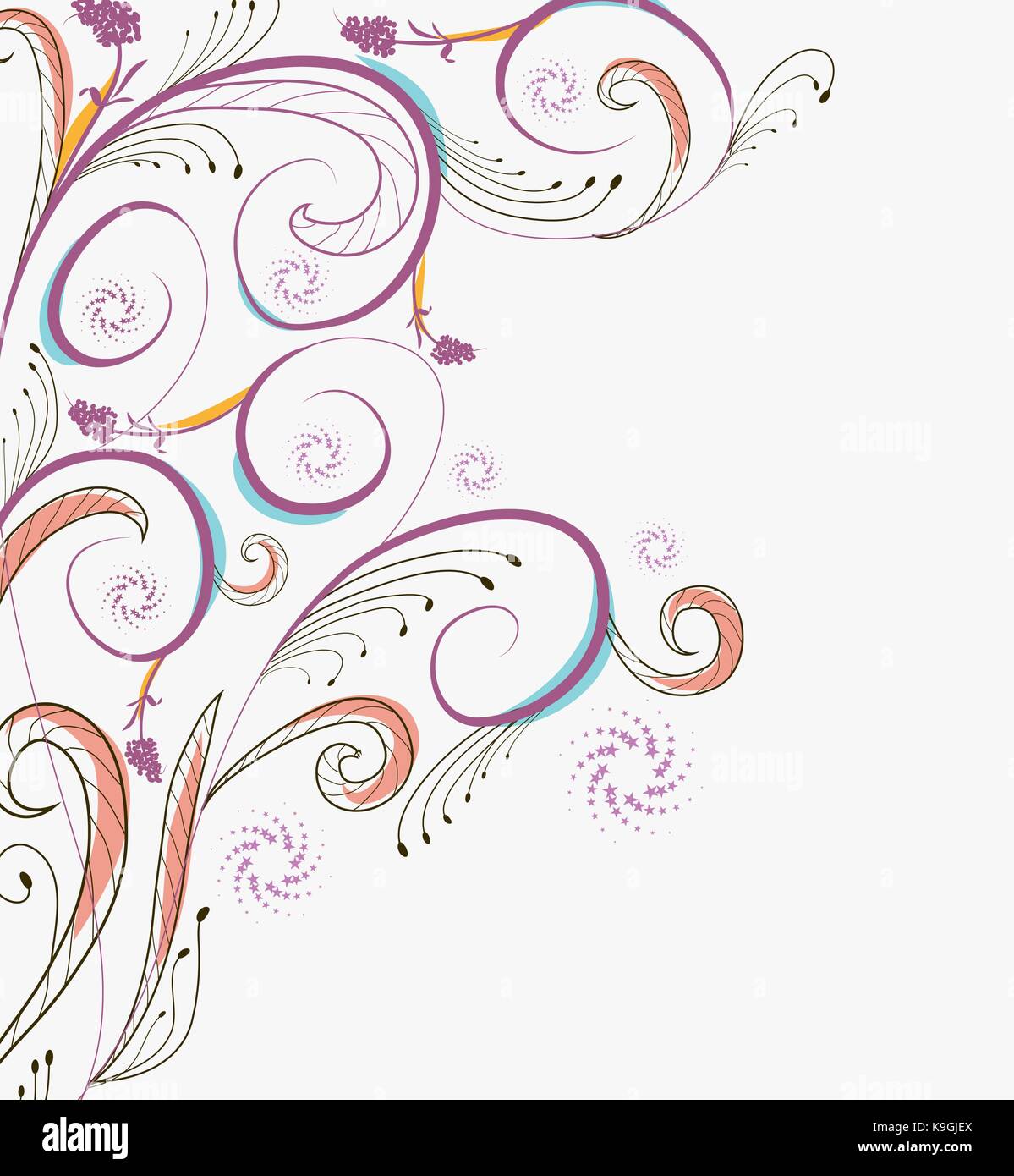 floral doodle background Stock Vector Image & Art - Alamy