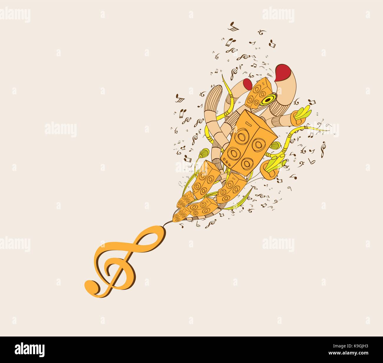 hand drawn music doodle design Stock Vector Image & Art - Alamy