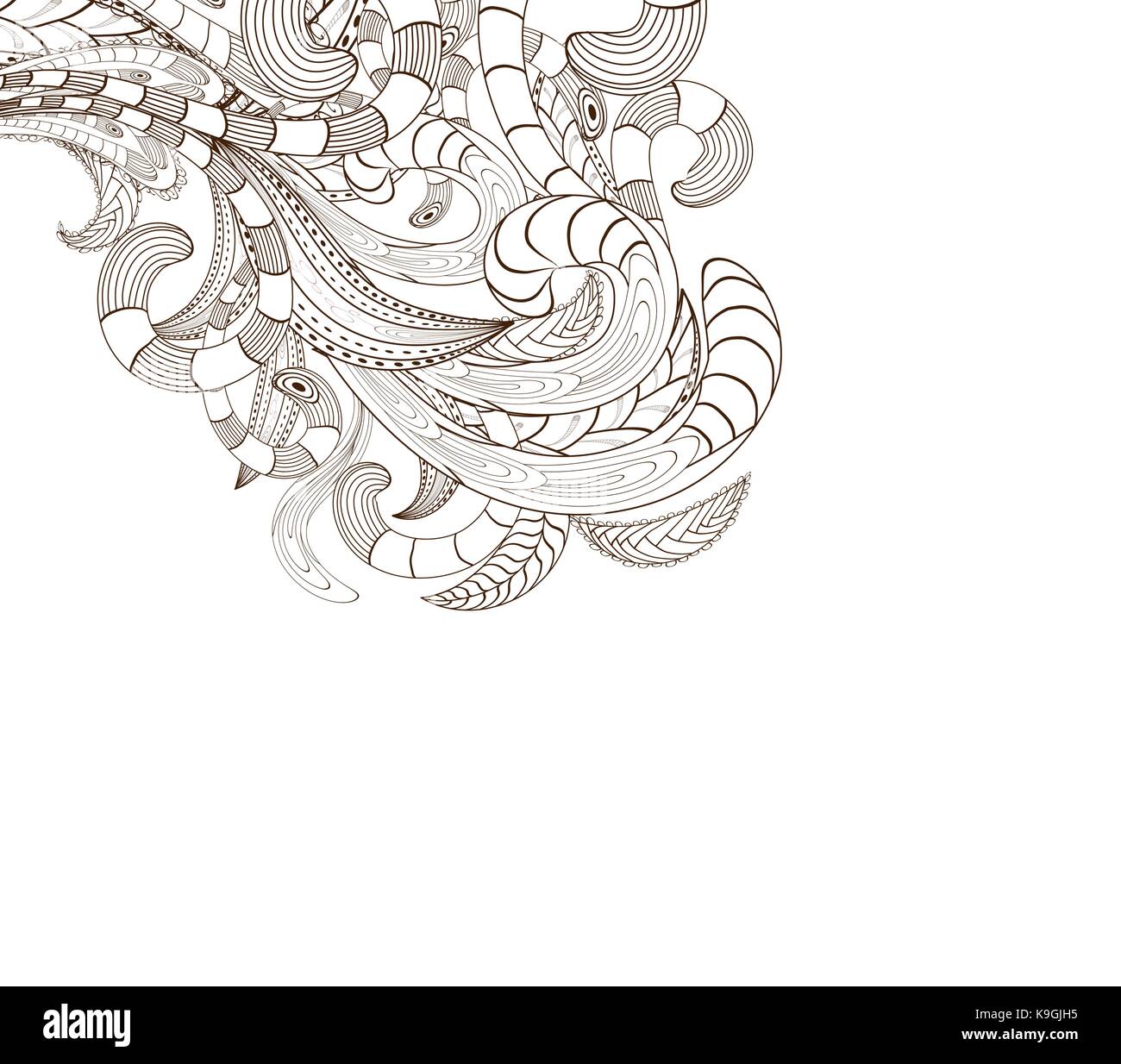 Floral doodle corner design hi-res stock photography and images - Alamy