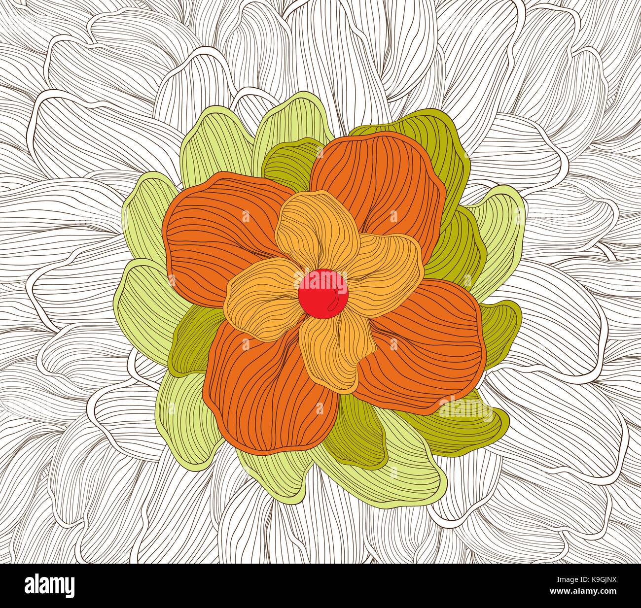 flower doodle background Stock Vector Image & Art - Alamy