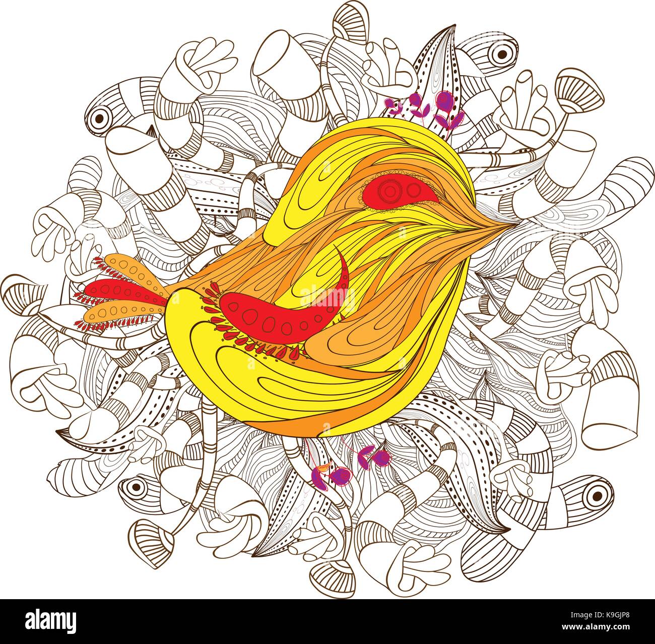 bird doodle art Stock Vector Image & Art - Alamy