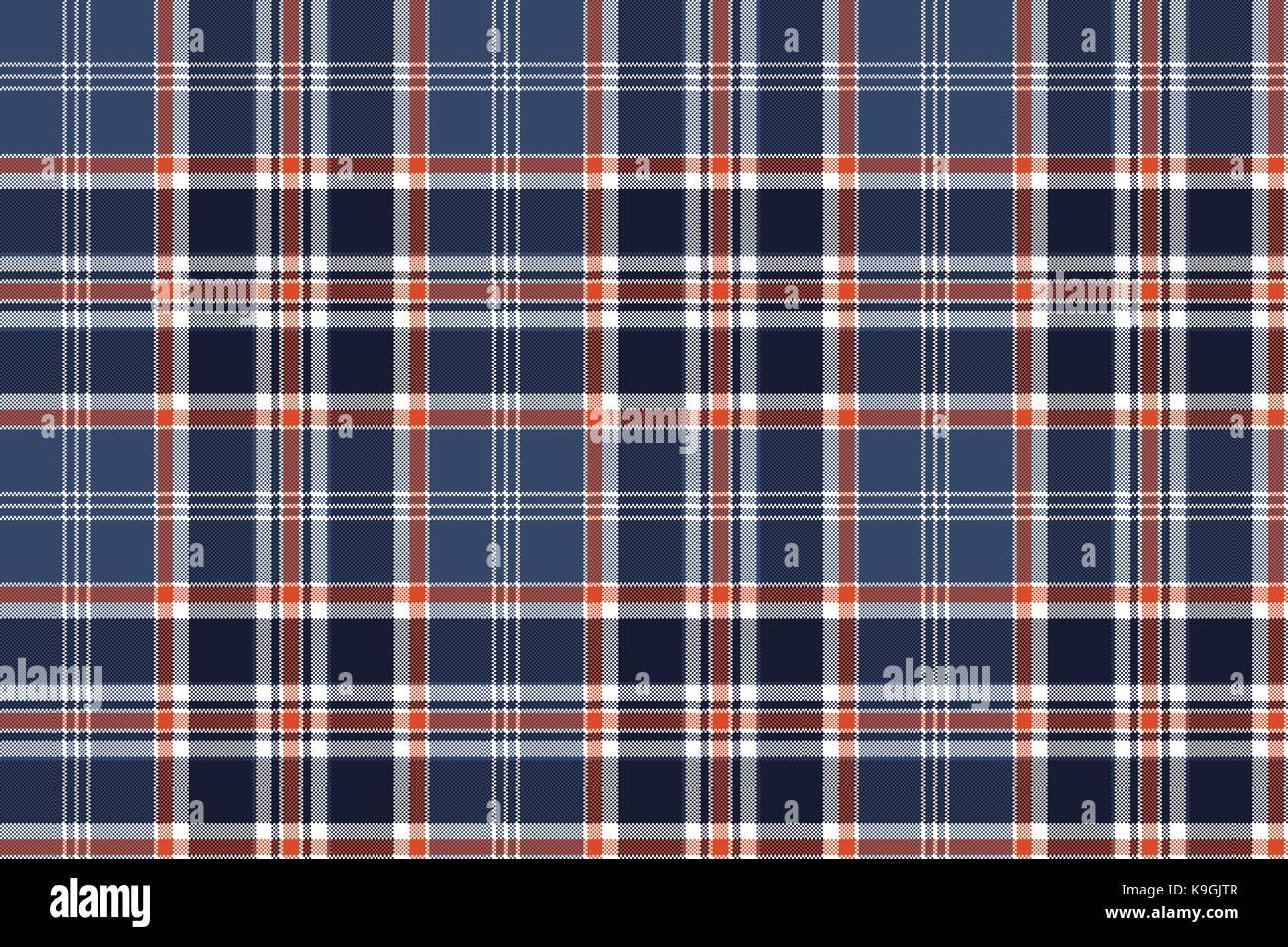 Blue check fabric texture pixel seamless pattern. Vector illustration ...