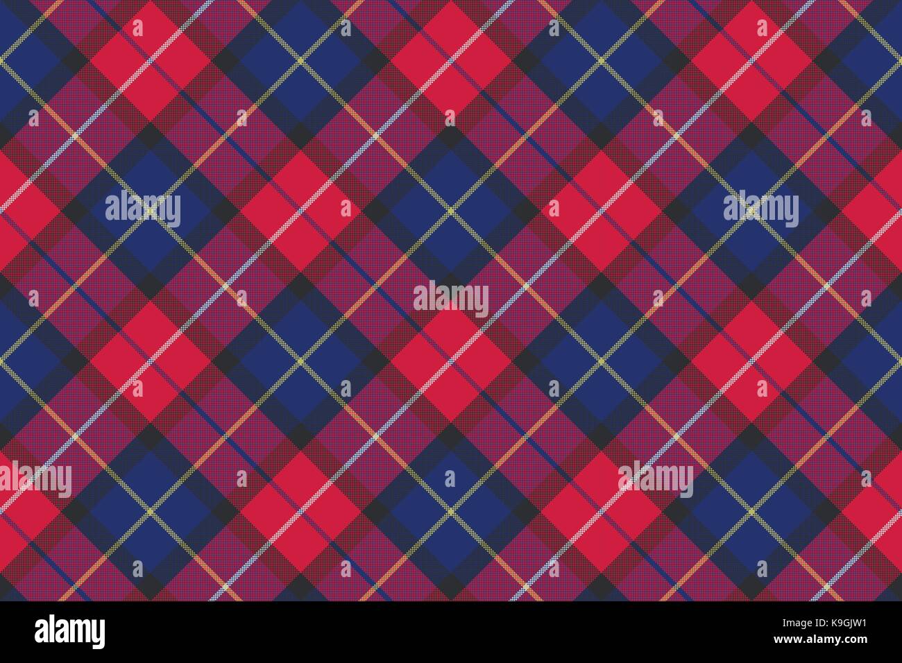 Blue tartan pixel fabric texture seamless pattern. Vector illustration ...