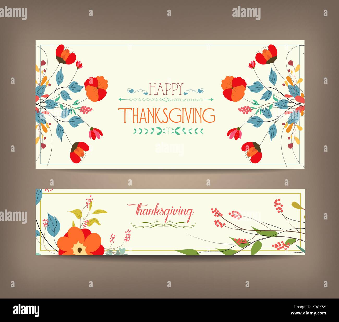 Floral background thanksgiving greeting card Stock Vector Image & Art ...