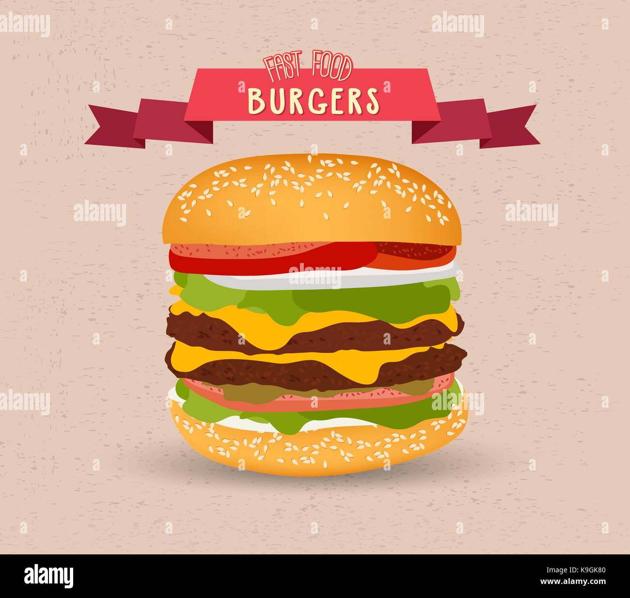 Vintage burger poster design Stock Vector Image & Art - Alamy