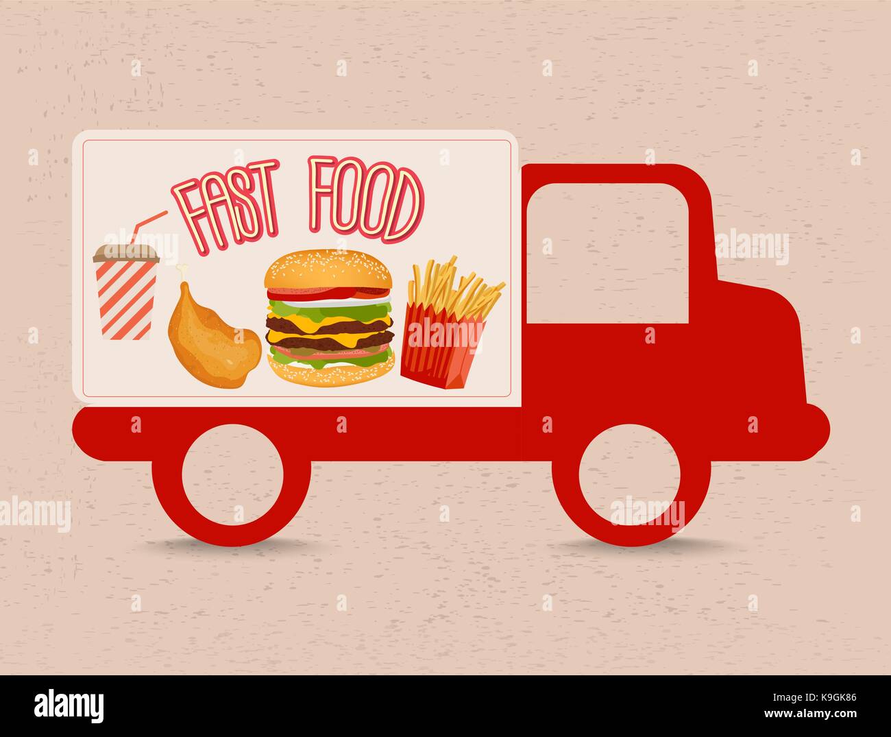 Fast food truck set Stock Vector Images - Alamy