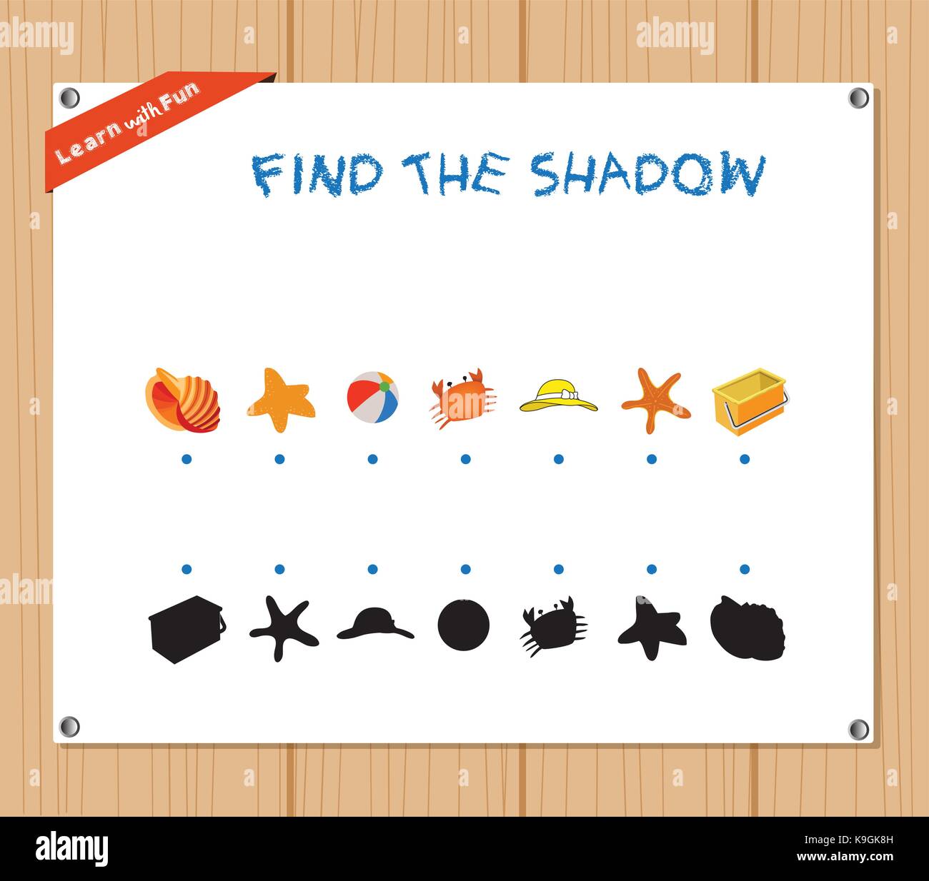 Find the Shadow Educational Activity Task for Preschool Children with ...