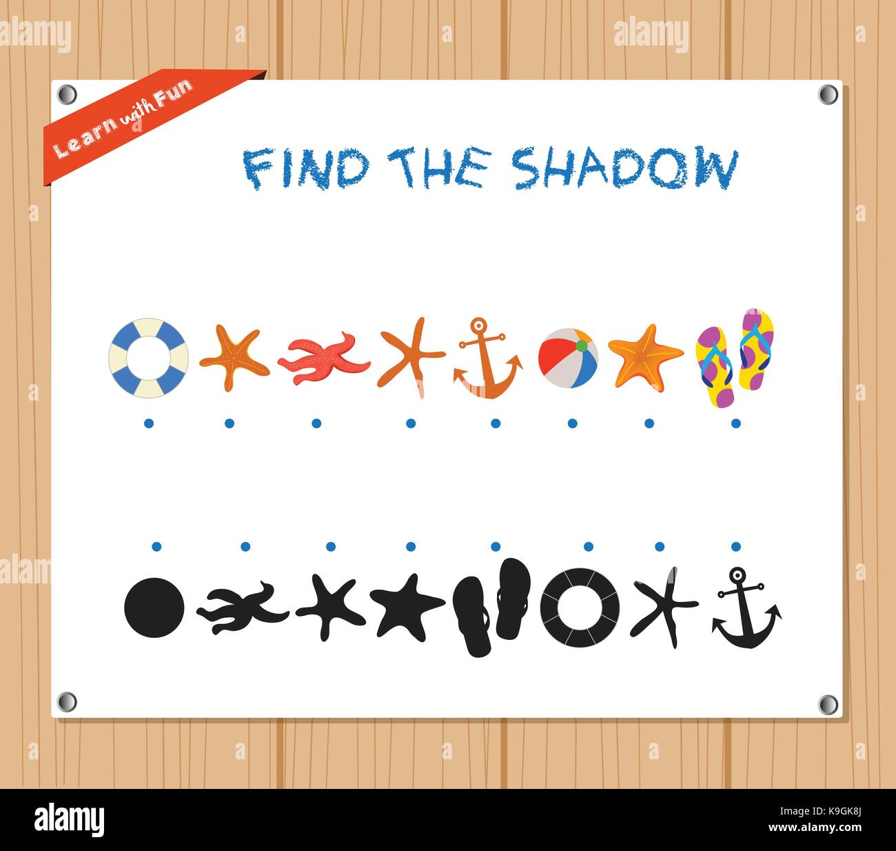 Find the Shadow Educational Activity Task for Preschool Children with ...