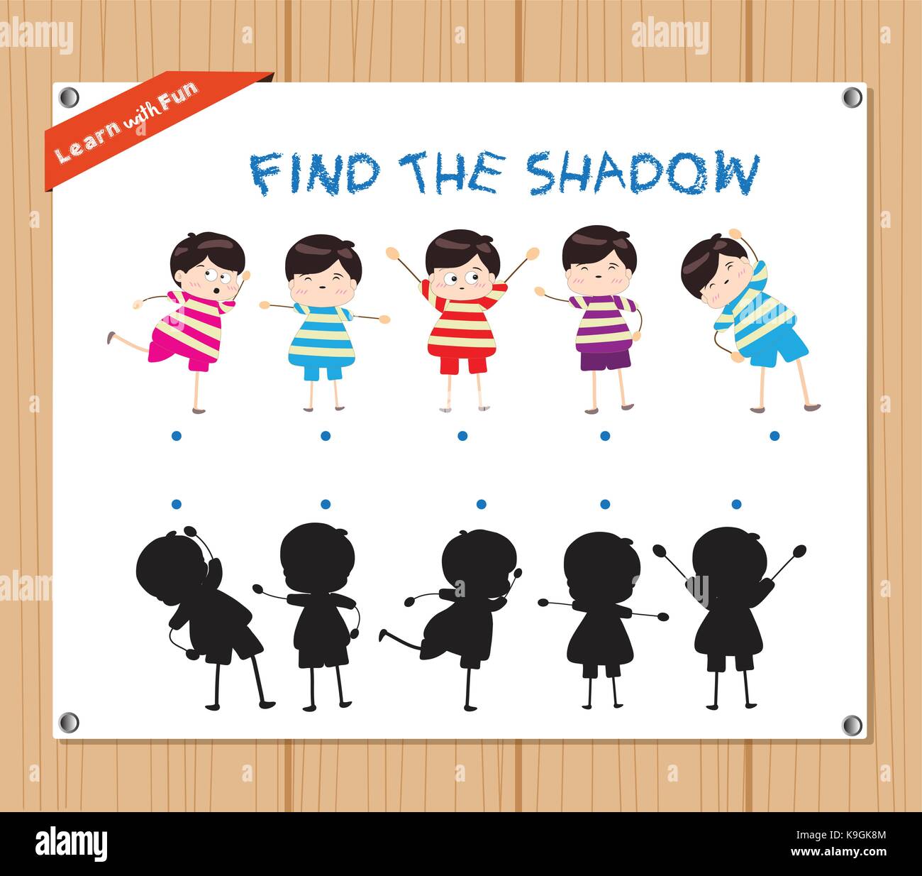 Find the Shadow Educational Activity Task for Preschool Children with ...