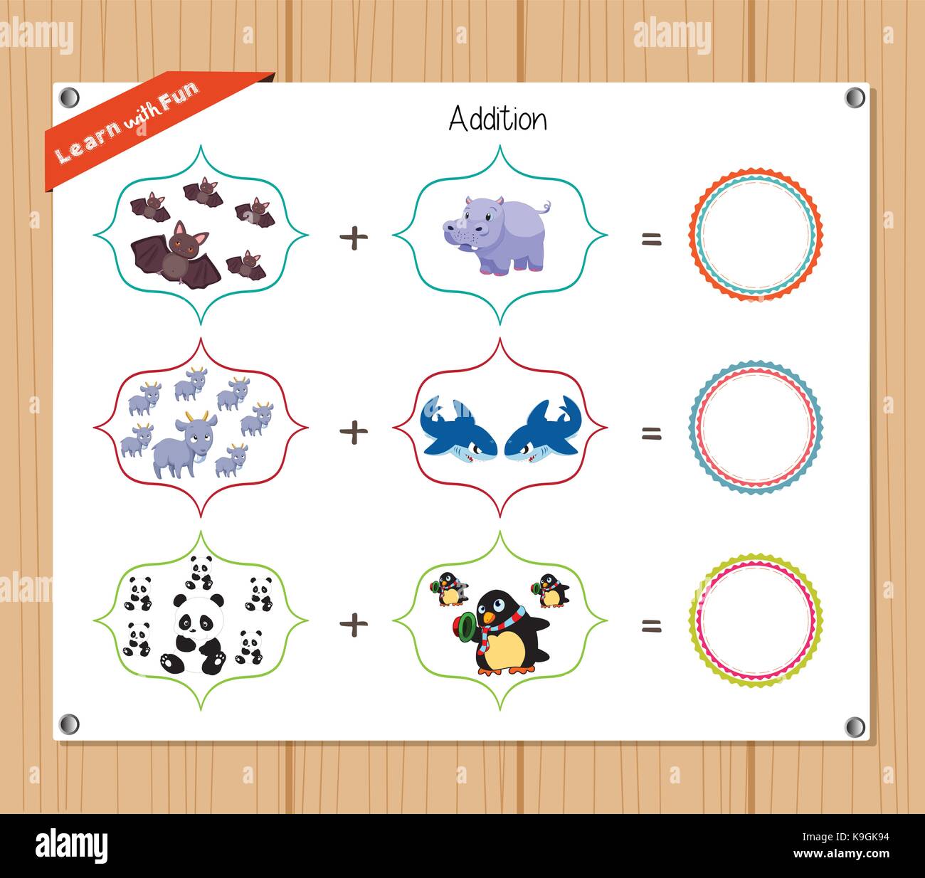 Addition number - Worksheet for education Stock Vector Image & Art - Alamy