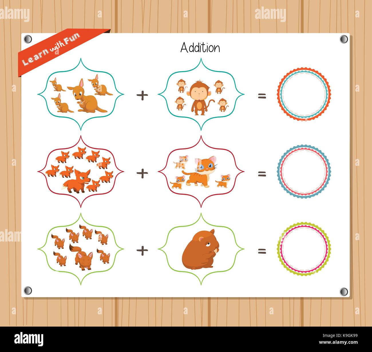 Addition number - Worksheet for education Stock Vector Image & Art - Alamy