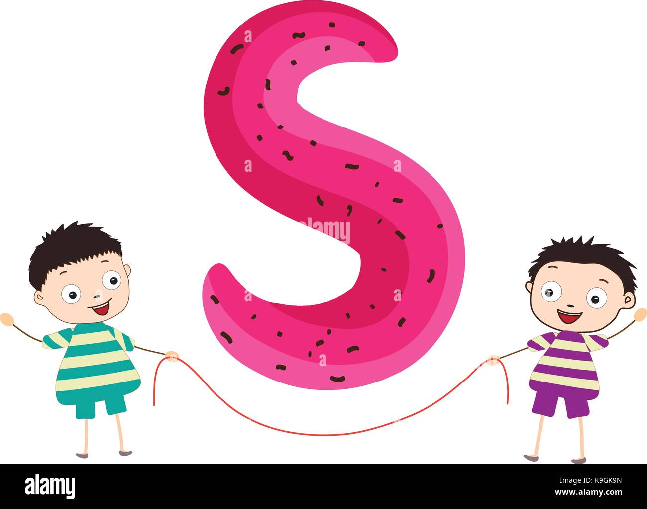 Illustration of a Kid Leaning on a Letter S Stock Vector Image & Art ...