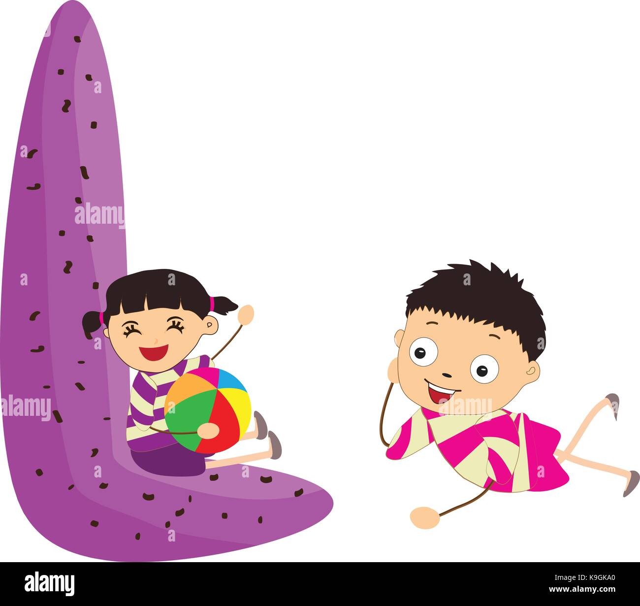 Illustration of a Kid Leaning on a Letter L Stock Vector Image & Art ...
