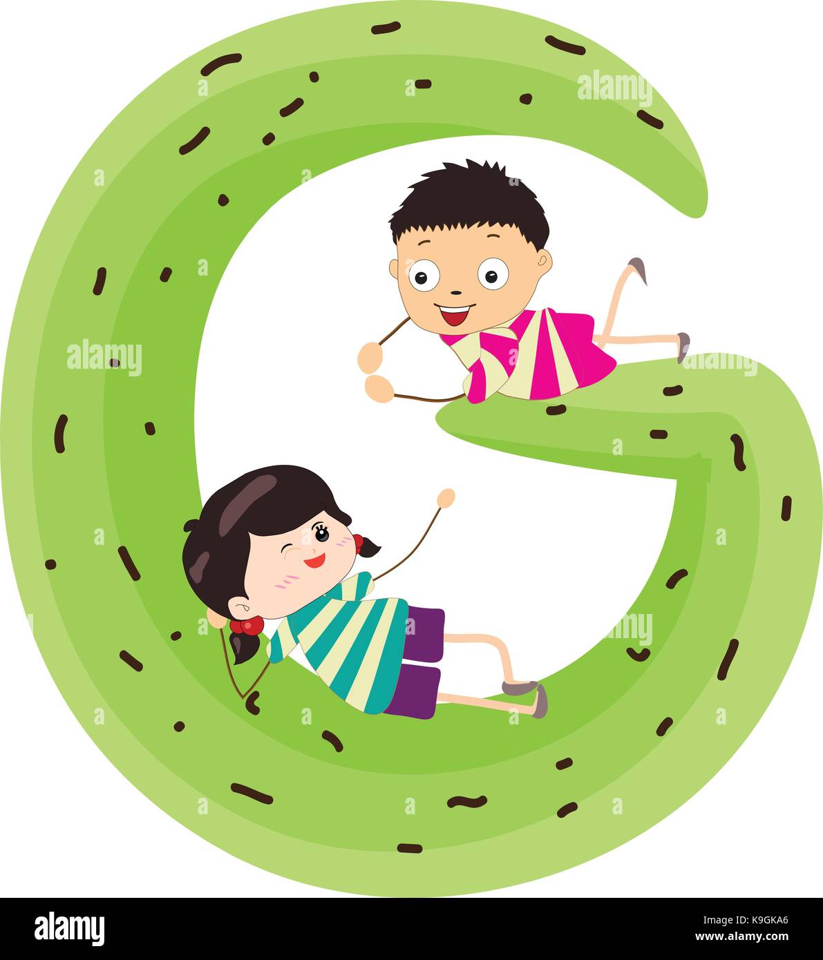 Illustration of a Kid Leaning on a Letter G Stock Vector Image & Art ...