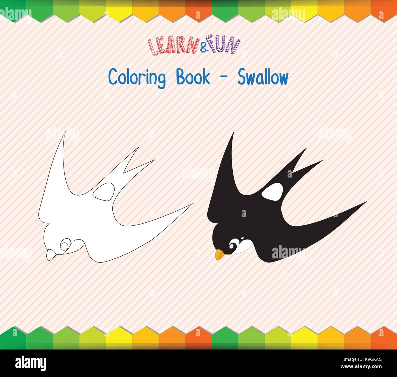 Swallow coloring book educational game Stock Vector Image & Art - Alamy