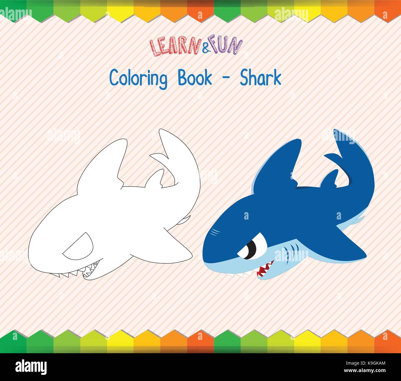 Shark coloring book educational game Stock Vector Image & Art - Alamy