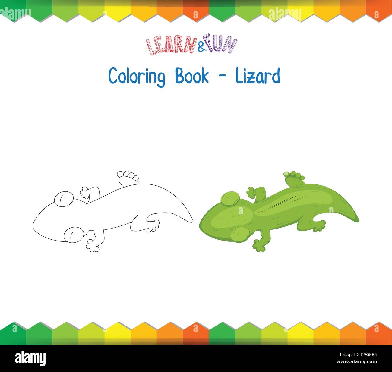 Lizard coloring book educational game Stock Vector Image & Art - Alamy