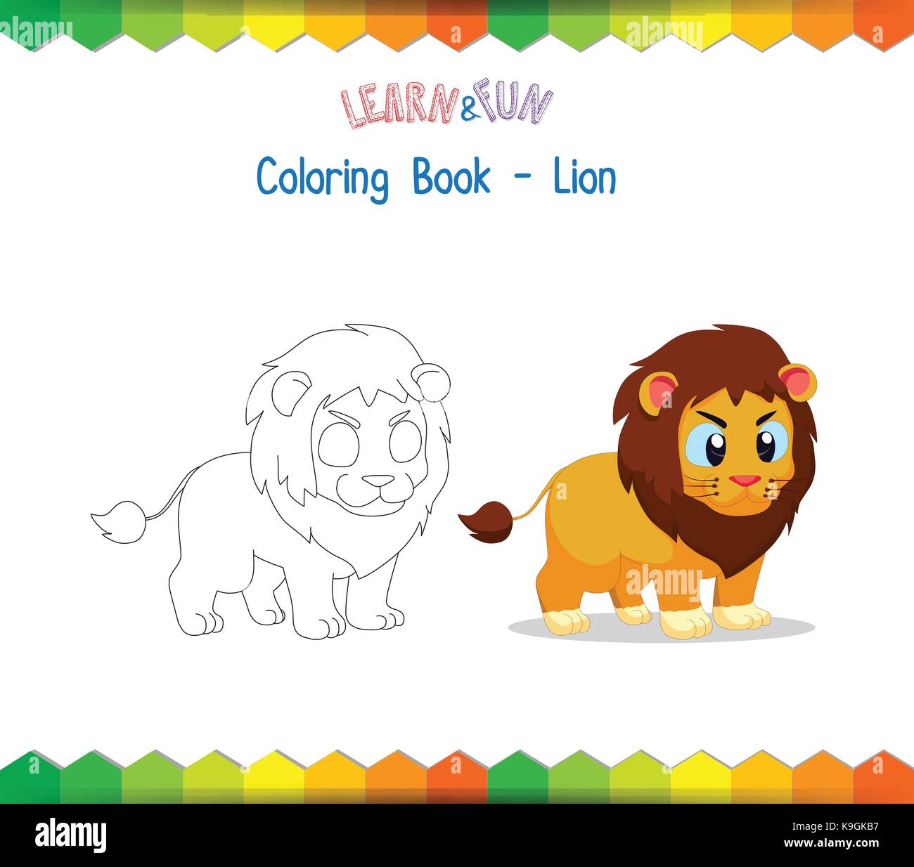 Lion coloring book educational game Stock Vector Image & Art - Alamy