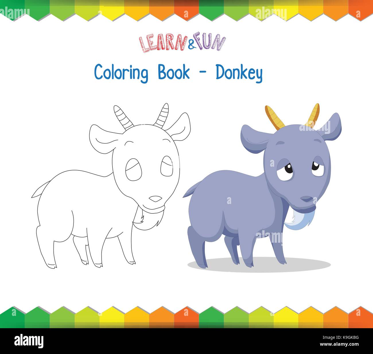 Goat coloring book educational game Stock Vector Image & Art - Alamy