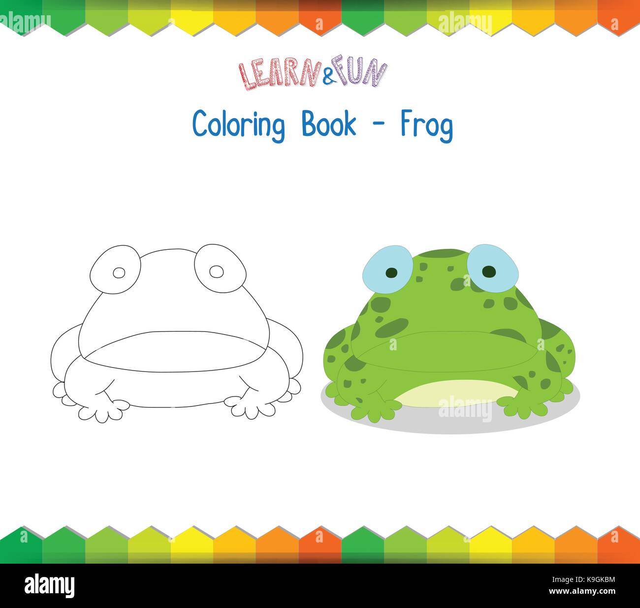 Frog coloring book educational game Stock Vector Image & Art - Alamy