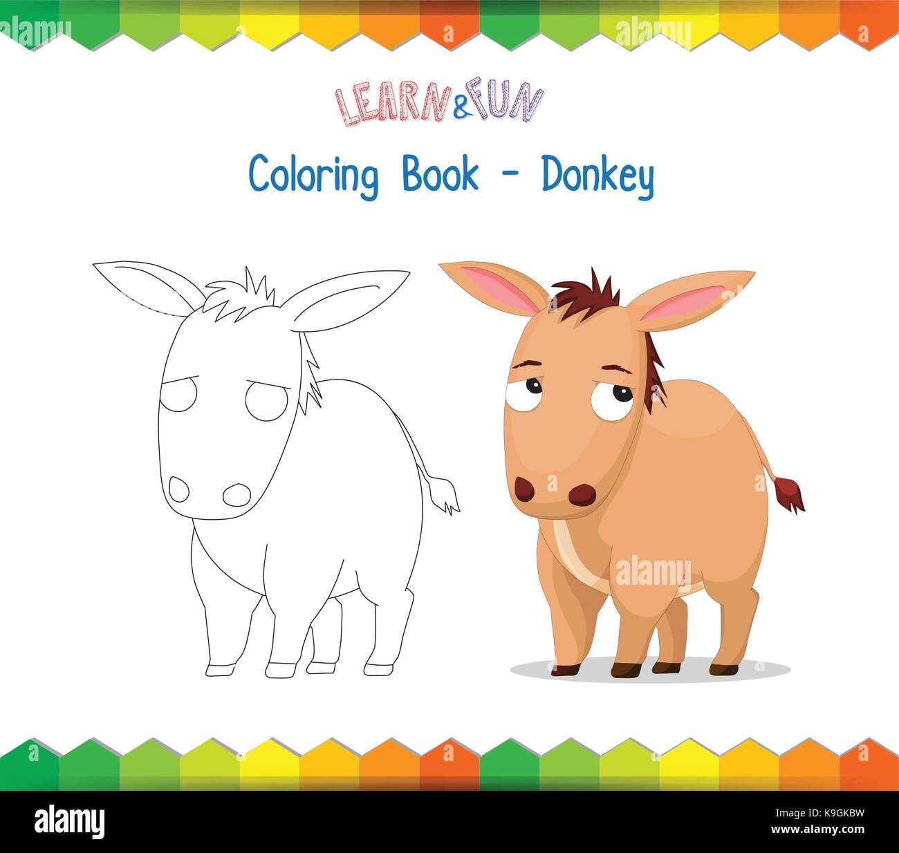 Donkey coloring book hi-res stock photography and images - Alamy