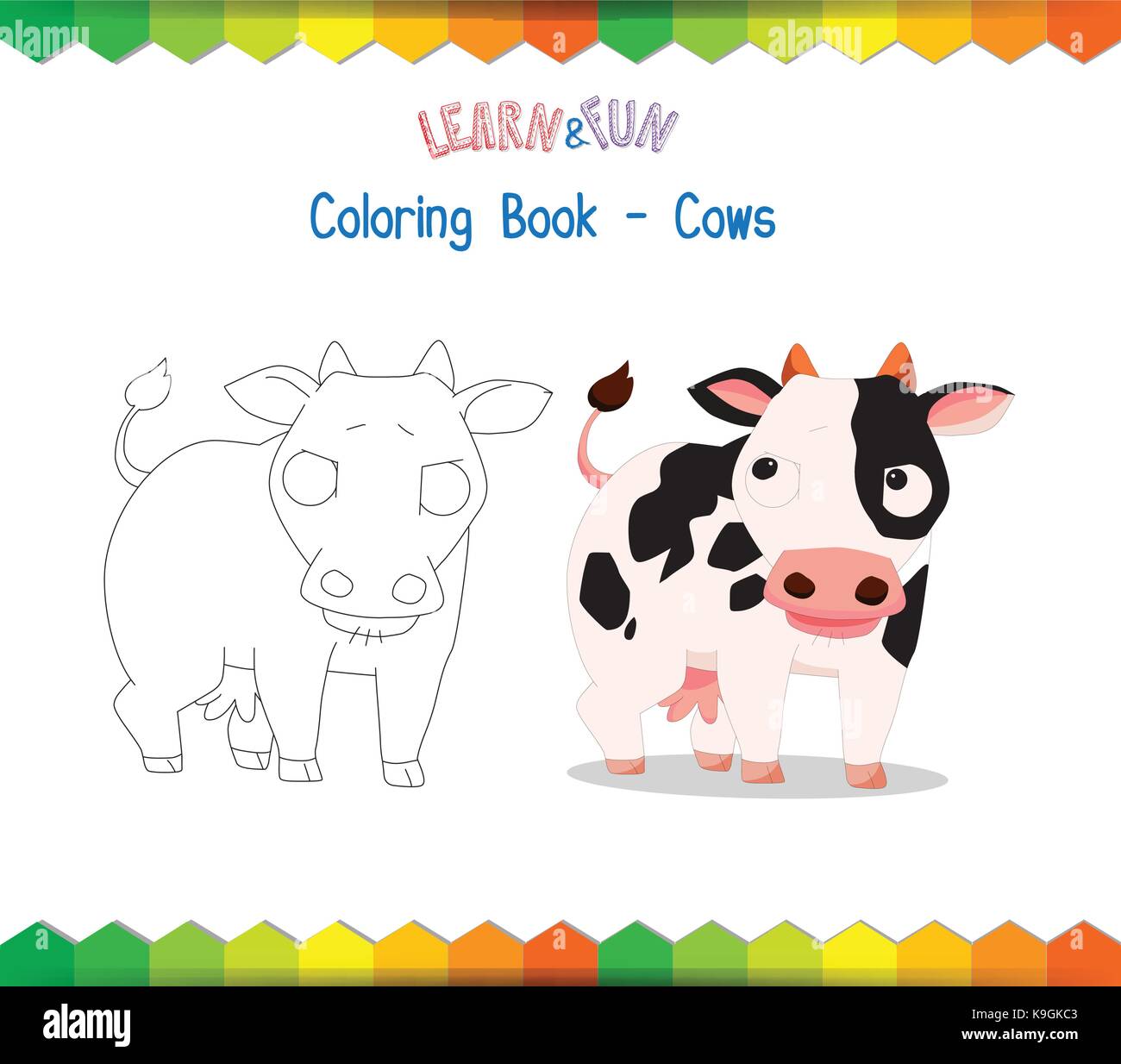Cows coloring book educational game Stock Vector Image & Art - Alamy