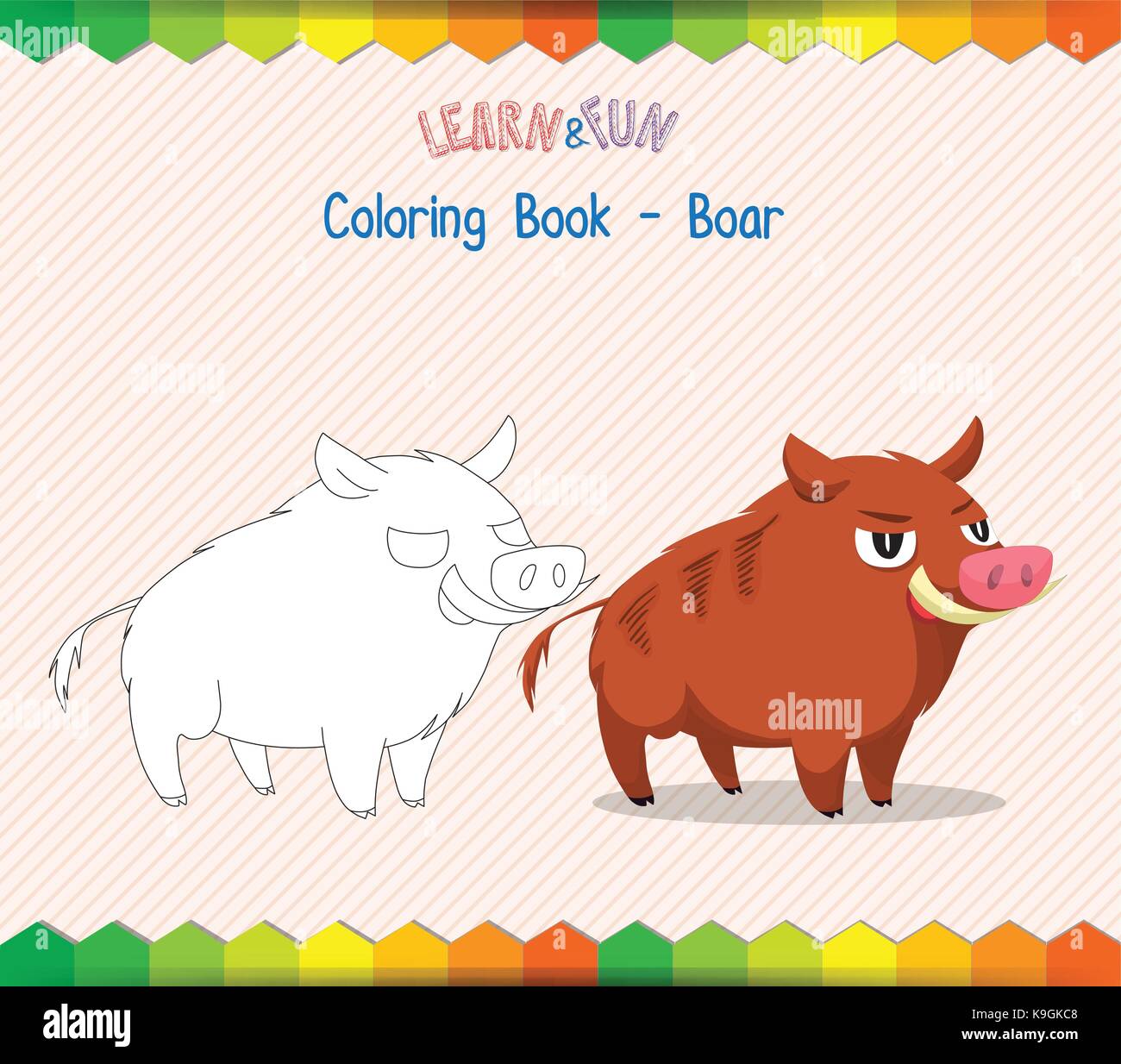 Boar coloring book educational game Stock Vector Image & Art - Alamy