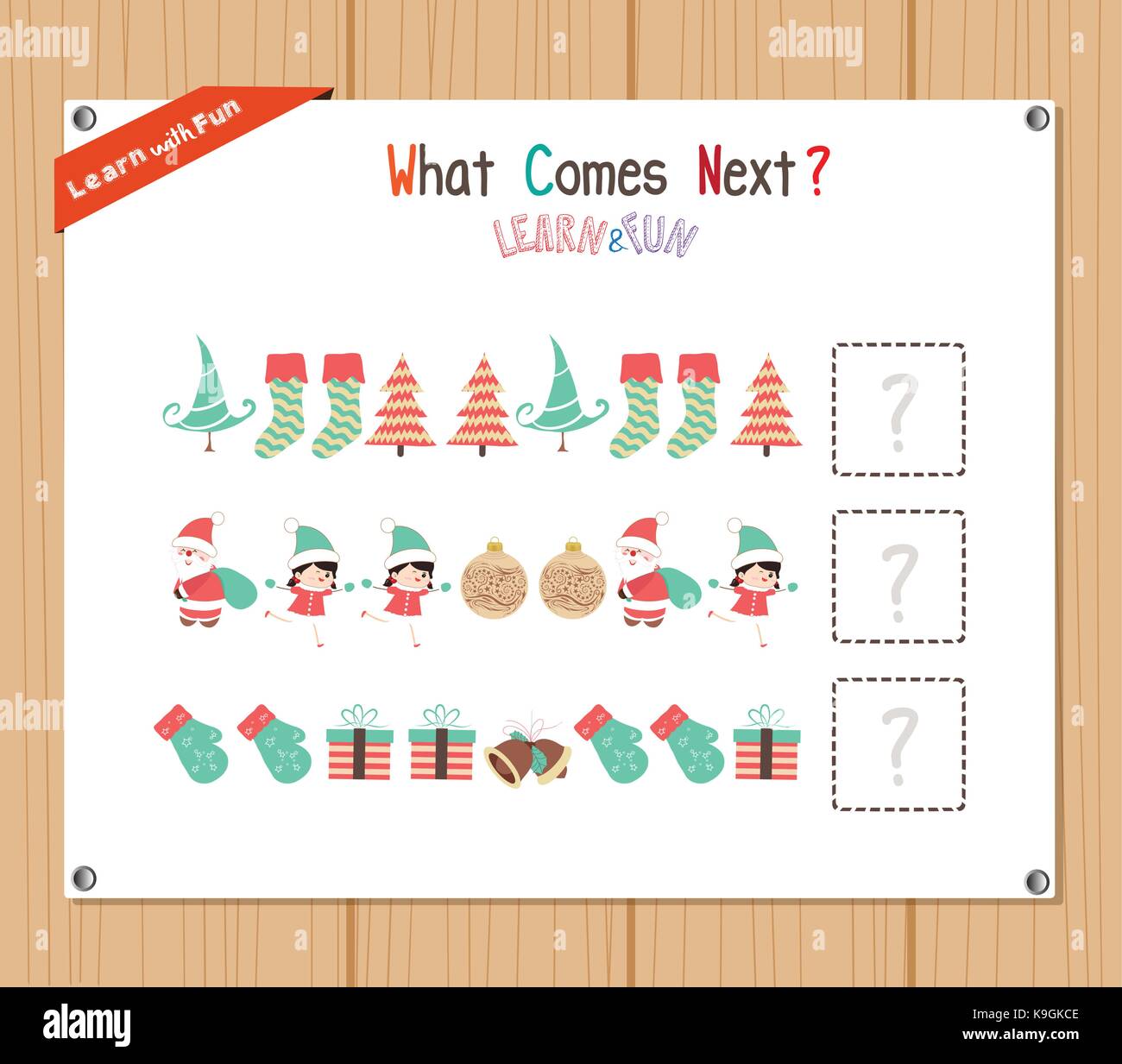 Completing the Pattern Educational Game for Preschool Children Stock ...