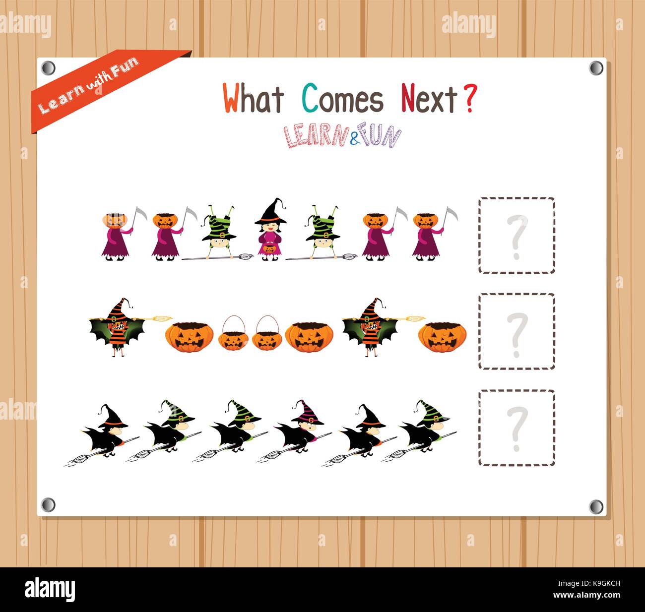 Completing the Pattern Educational Game for Preschool Children Stock ...
