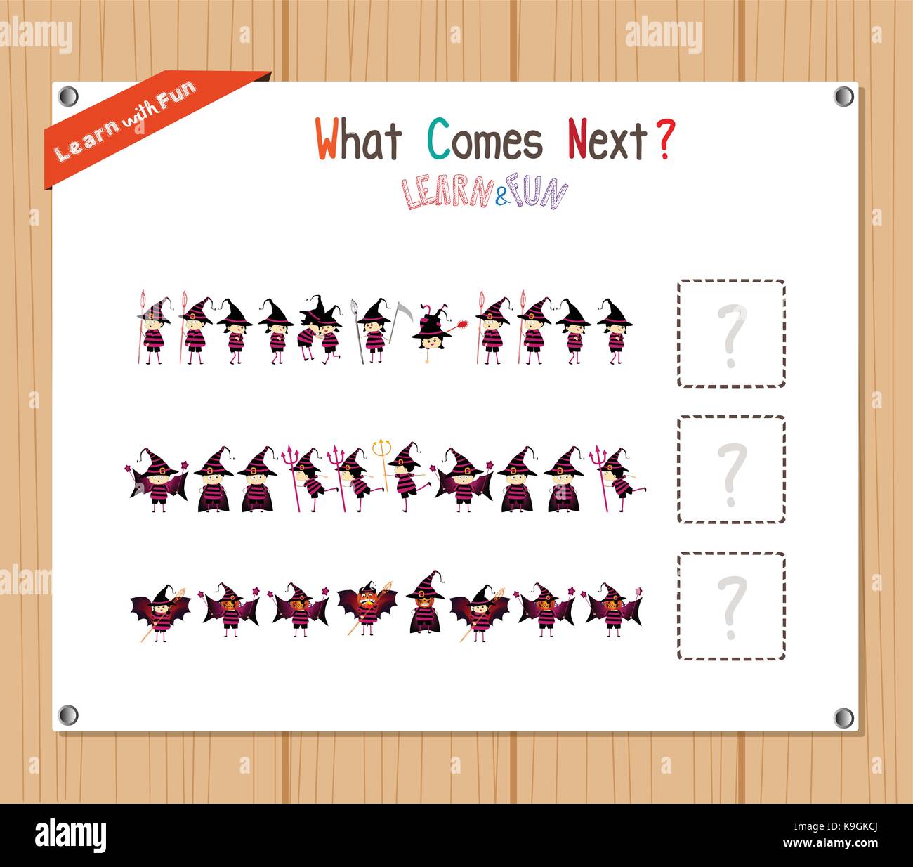 Completing the Pattern Educational Game for Preschool Children Stock ...