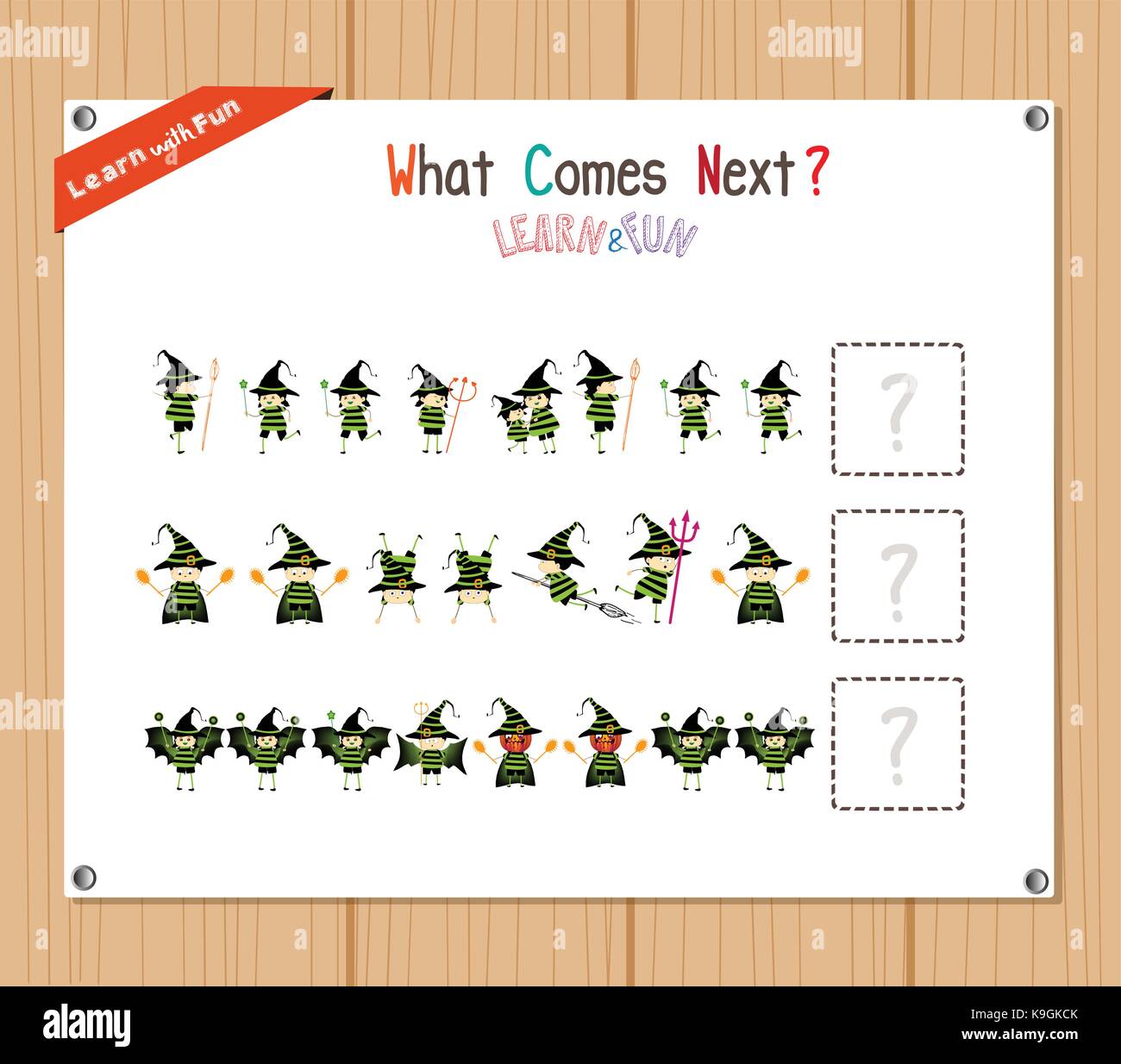 Completing the Pattern Educational Game for Preschool Children Stock ...