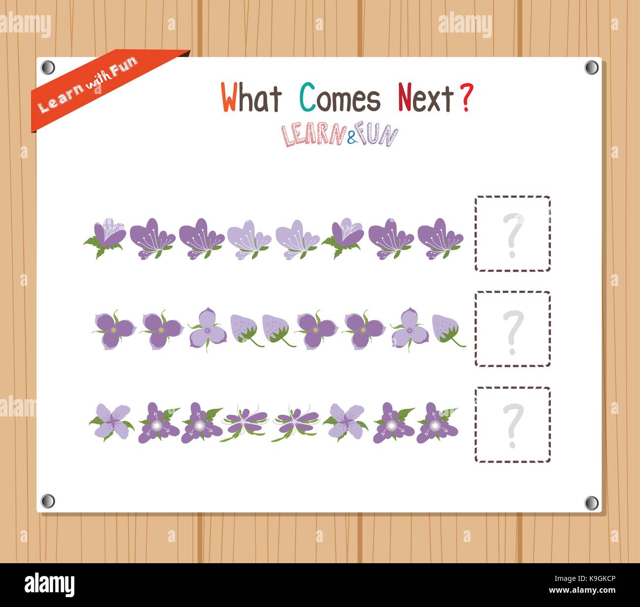 Completing the Pattern Educational Game for Preschool Children Stock ...