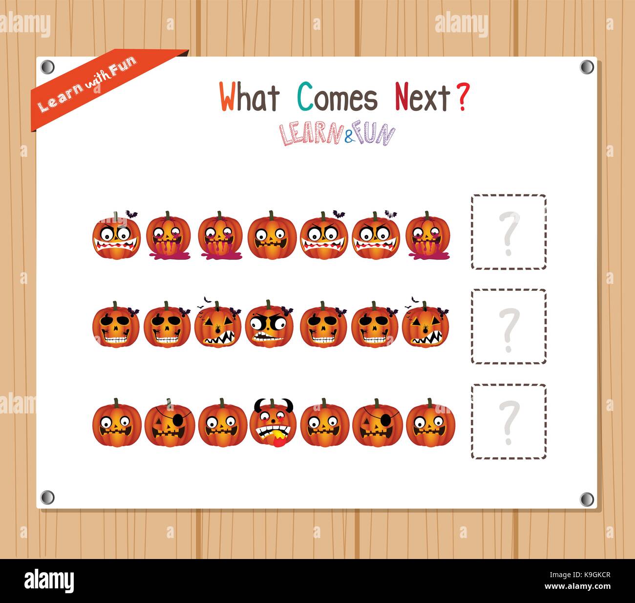 Completing the Pattern Educational Game for Preschool Children Stock ...