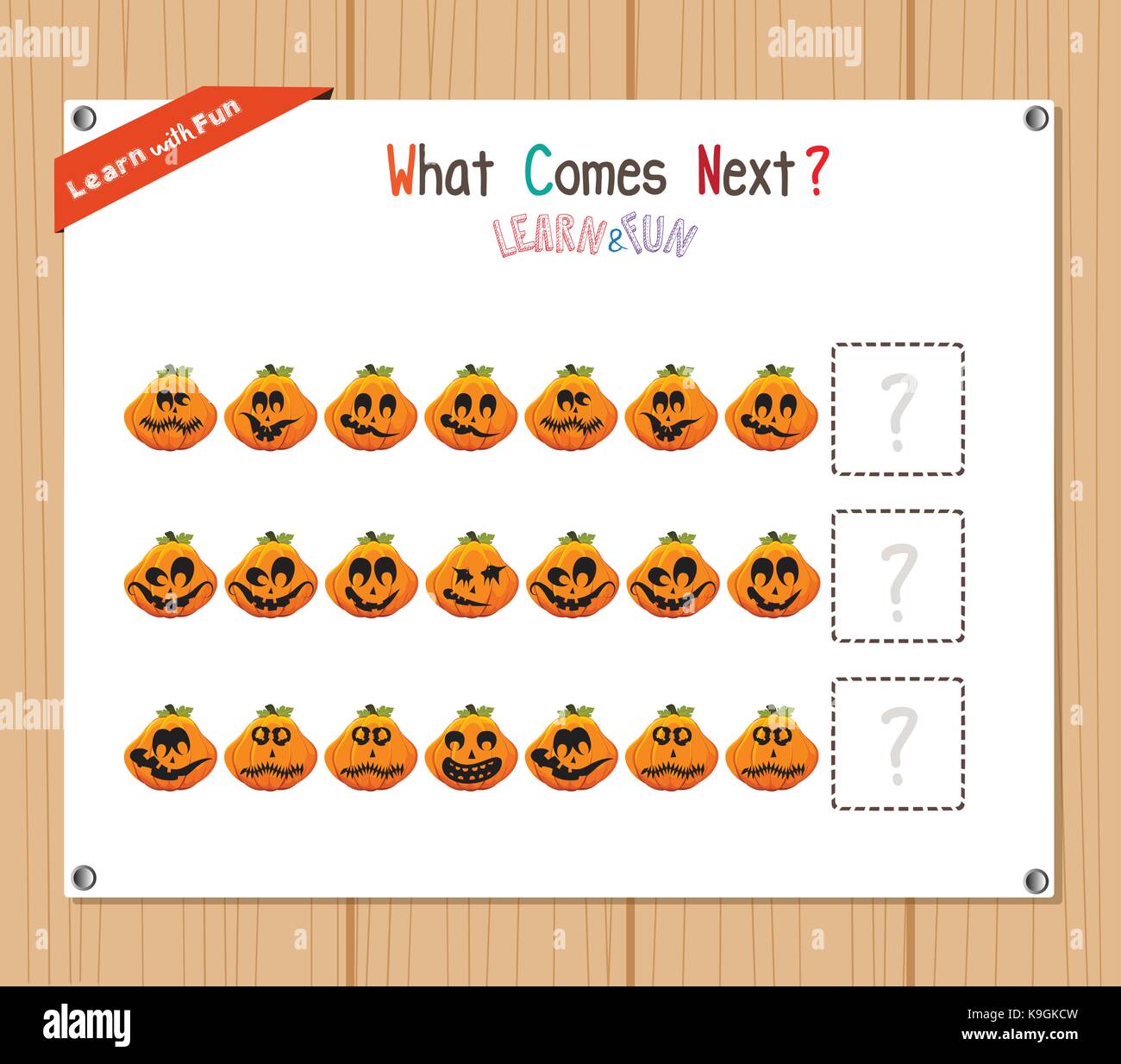 Completing the Pattern Educational Game for Preschool Children Stock ...