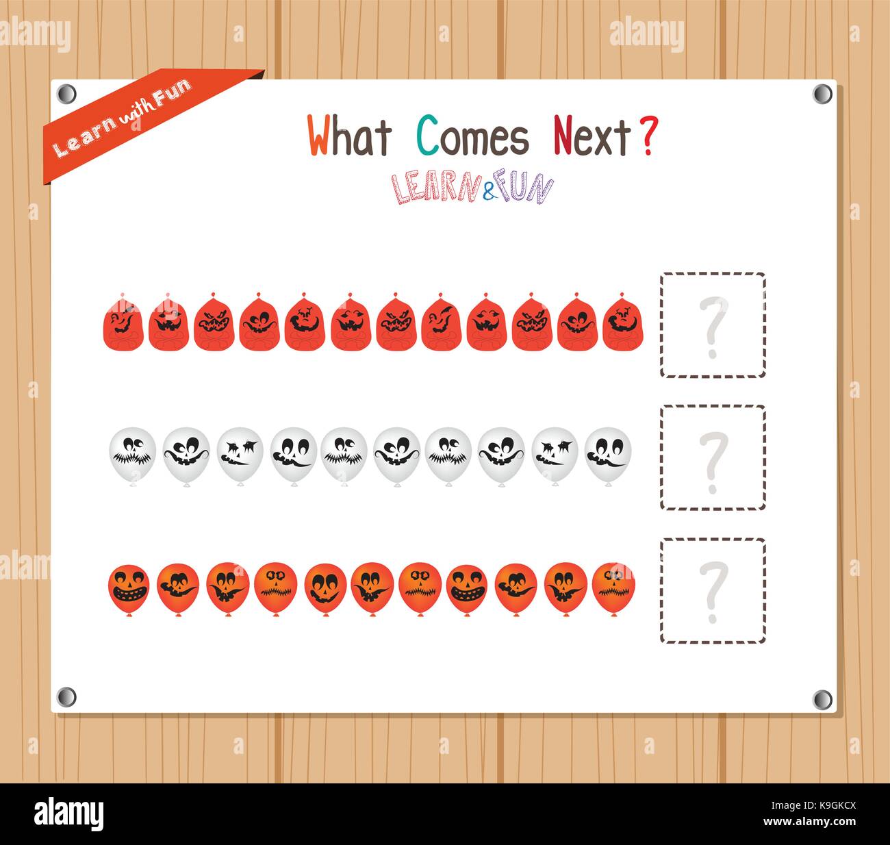 Completing the Pattern Educational Game for Preschool Children Stock ...