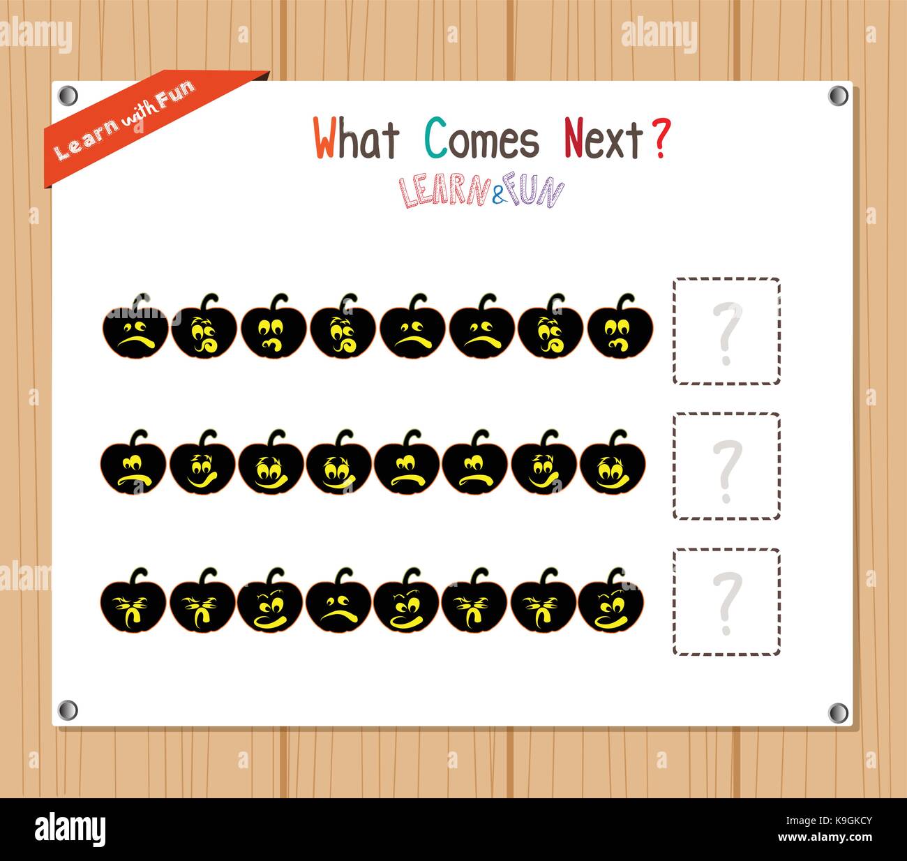 Completing the Pattern Educational Game for Preschool Children Stock ...