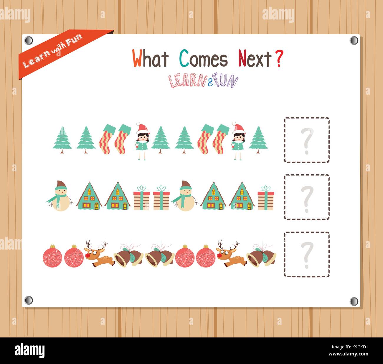 Completing the Pattern Educational Game for Preschool Children Stock ...