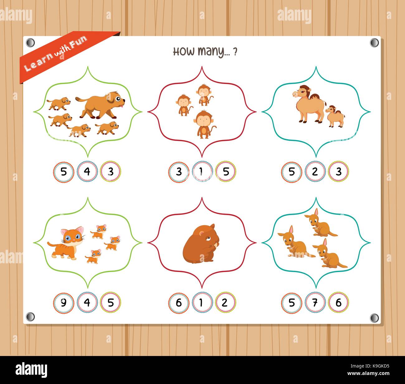 Counting object for kids - Education worksheet Stock Vector Image & Art ...