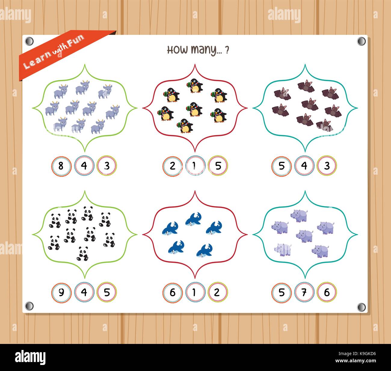 Counting object for kids - Education worksheet Stock Vector Image & Art ...