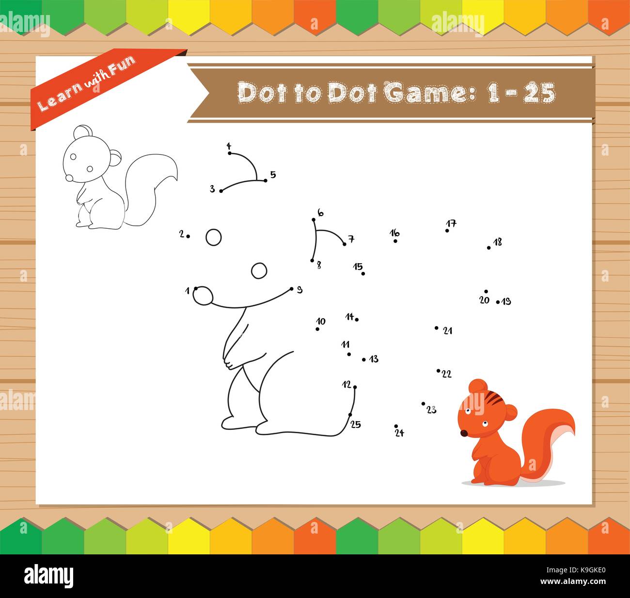 Cartoon Squirrel. Dot to dot educational game for kids Stock Vector Image & Art - Alamy