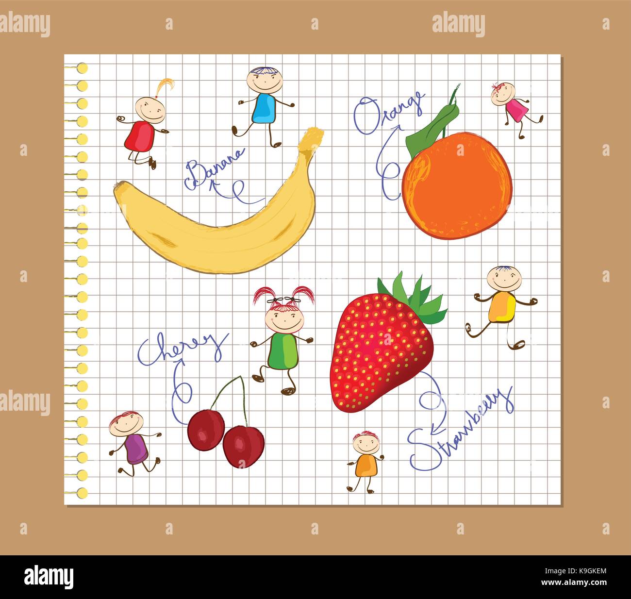 color pencil diary drawing sketchbook Stock Vector Image & Art - Alamy