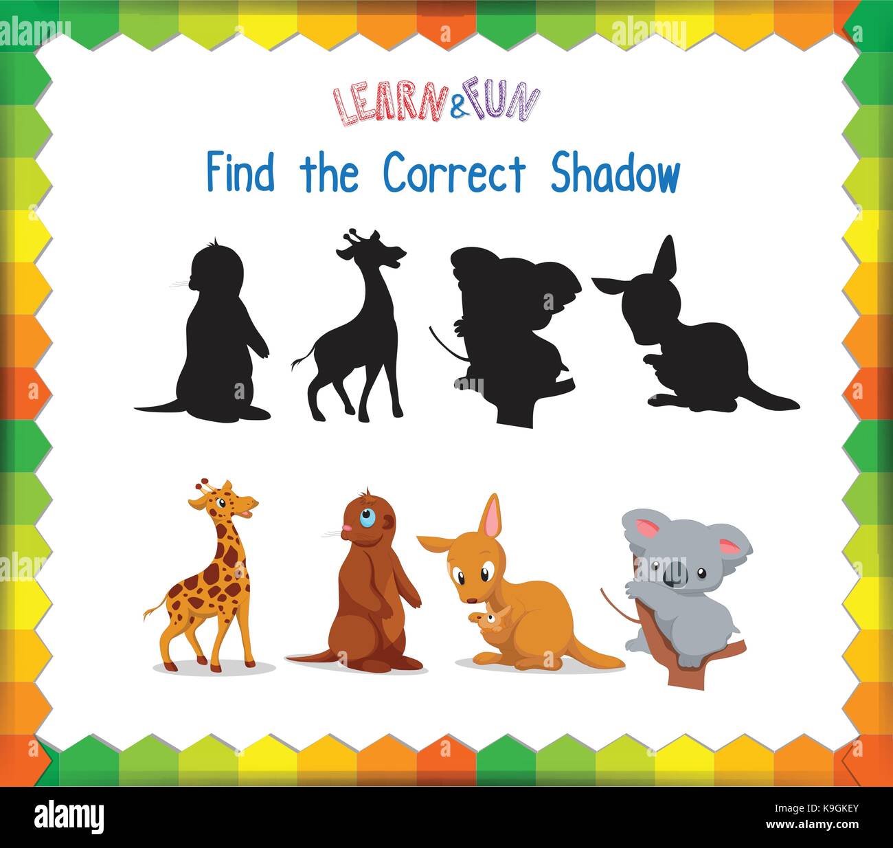 Find the correct Animals shadow Stock Vector Image & Art - Alamy