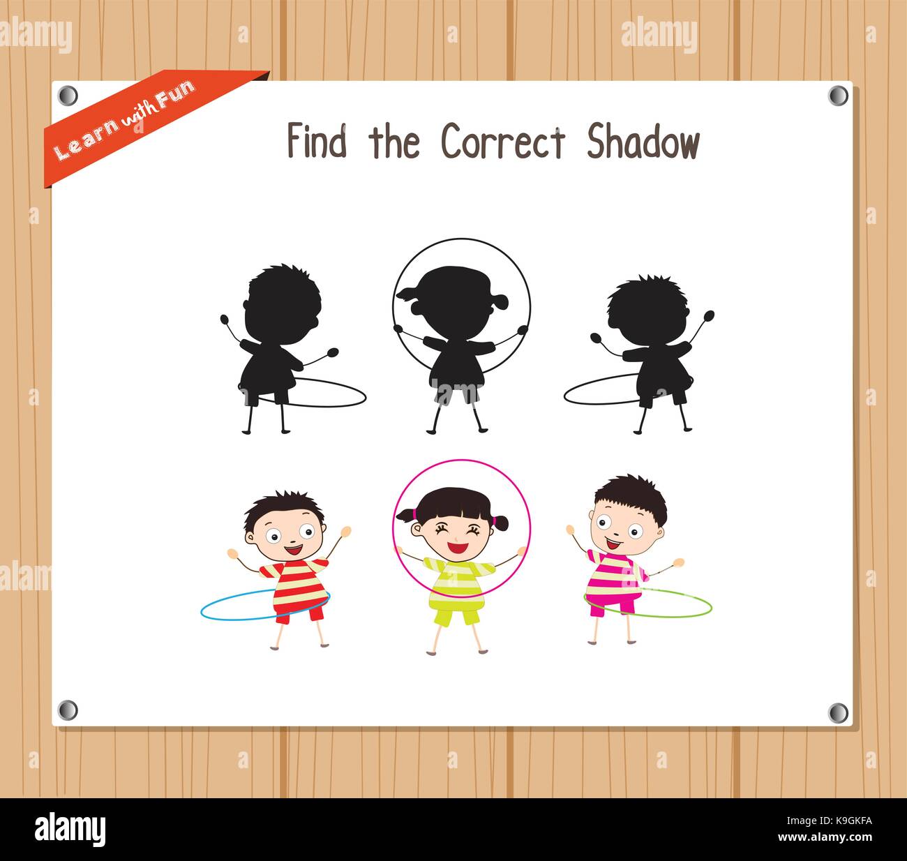 Find the correct shadow, education game for children - Kids hula Hoop ...