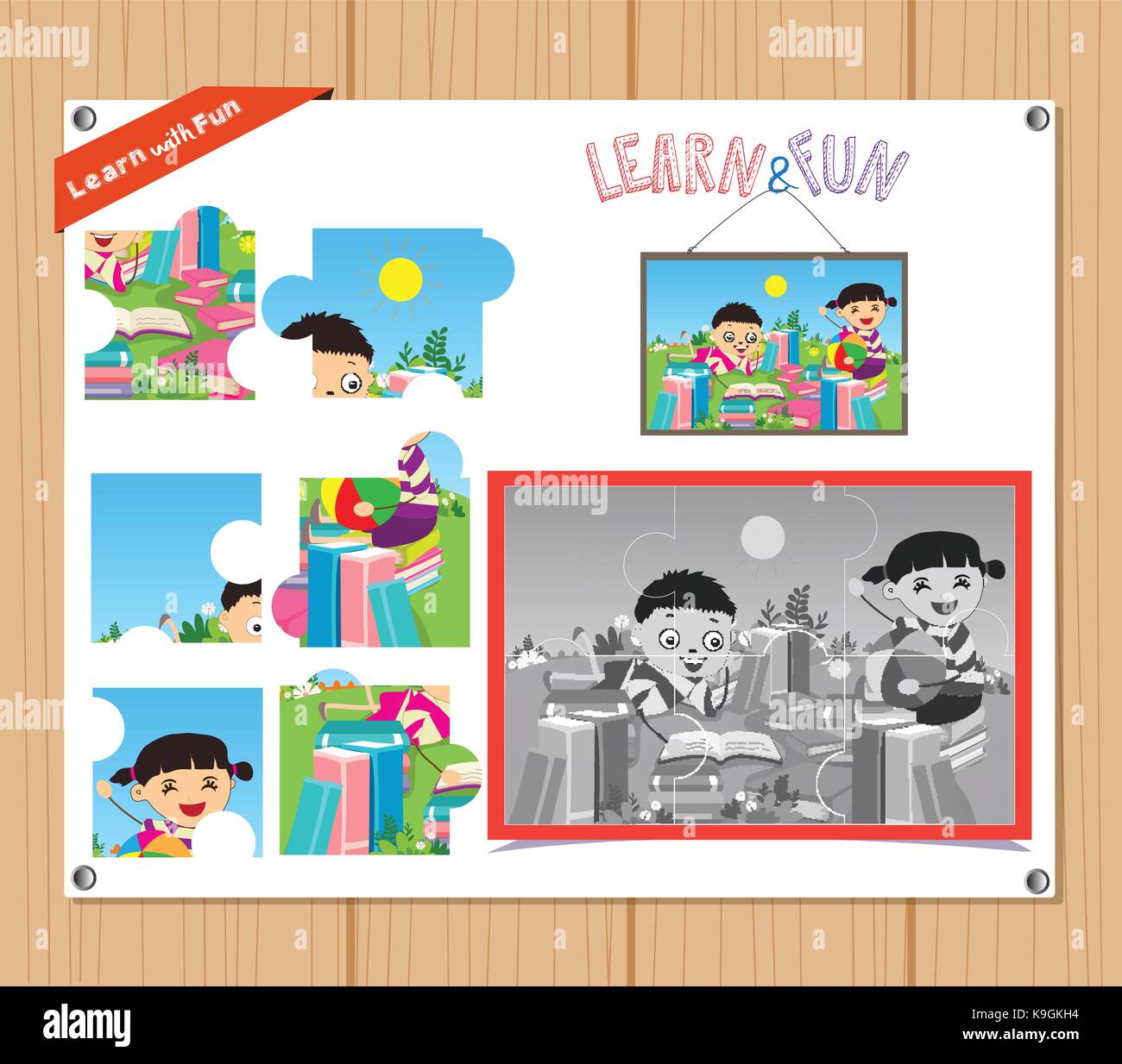 Kids get ready for school Stock Vector Images - Alamy