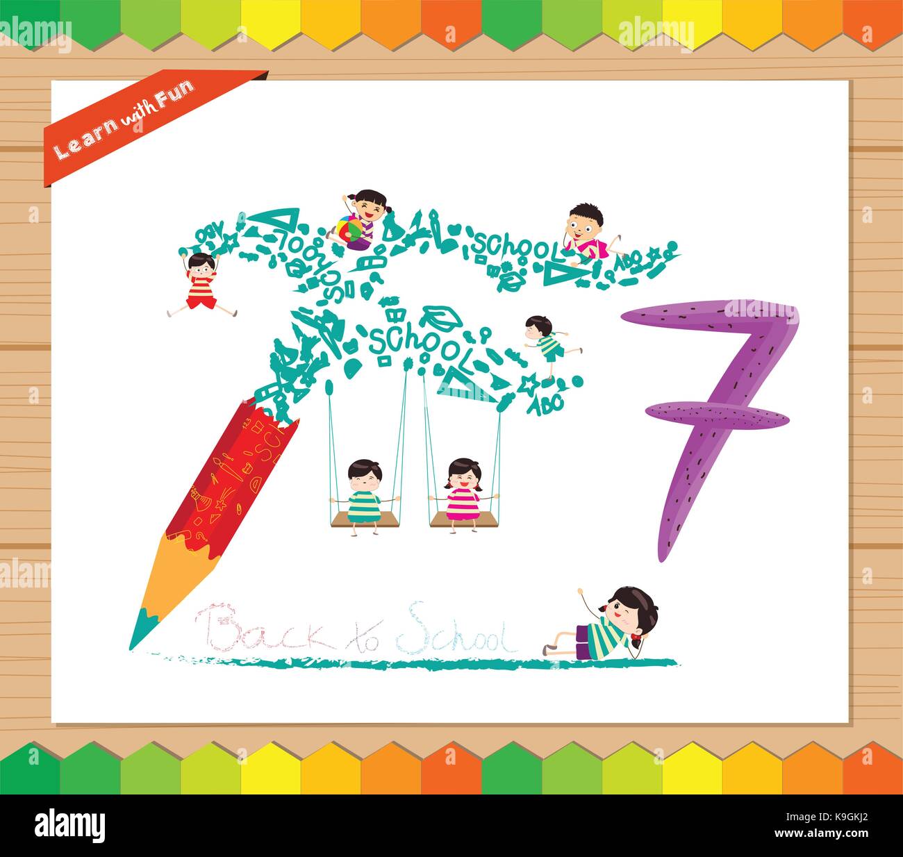 Number digit seven on Stock Vector Images - Alamy