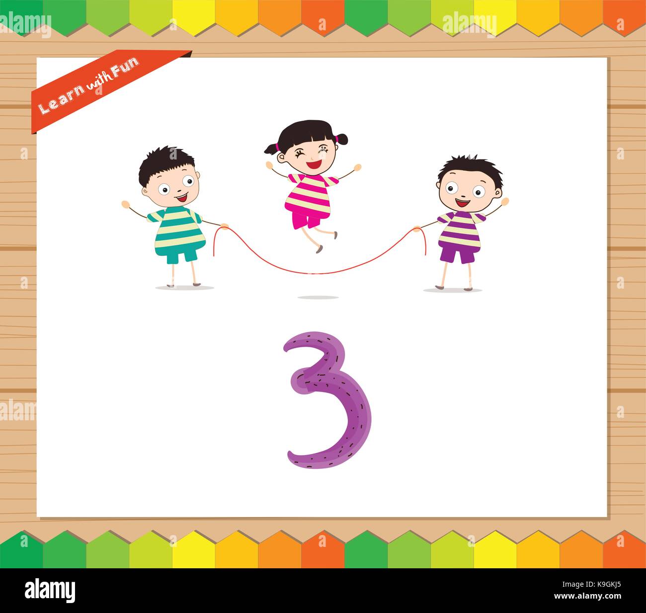 Kids playing with the number 3 Stock Vector Image & Art - Alamy