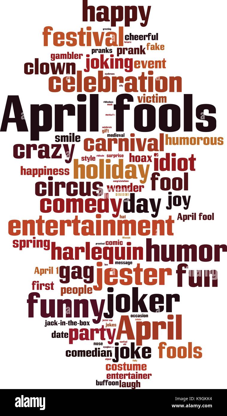 April fools word cloud concept. Vector illustration Stock Vector Image ...