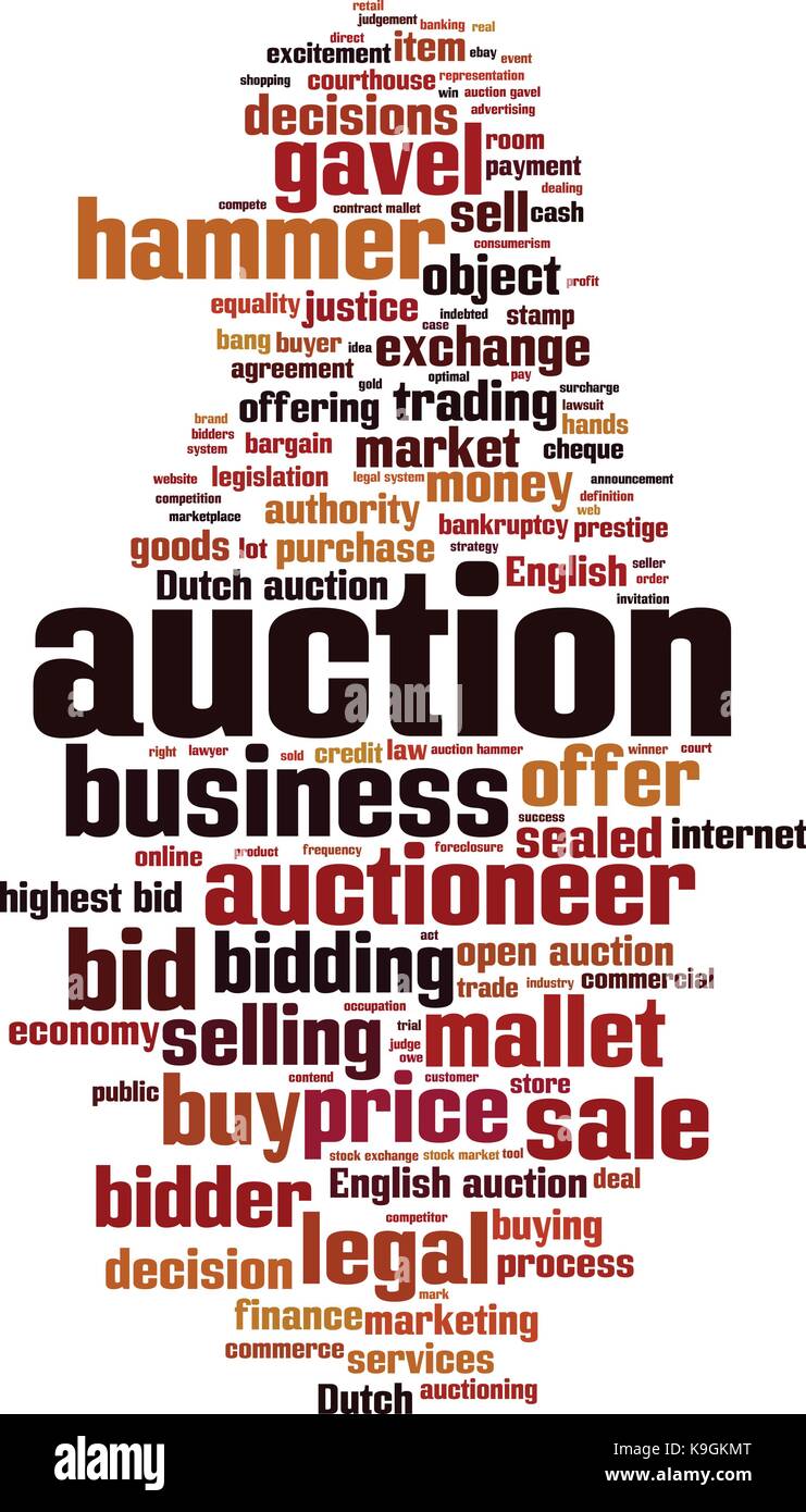 Auction word cloud concept. Vector illustration Stock Vector Image ...