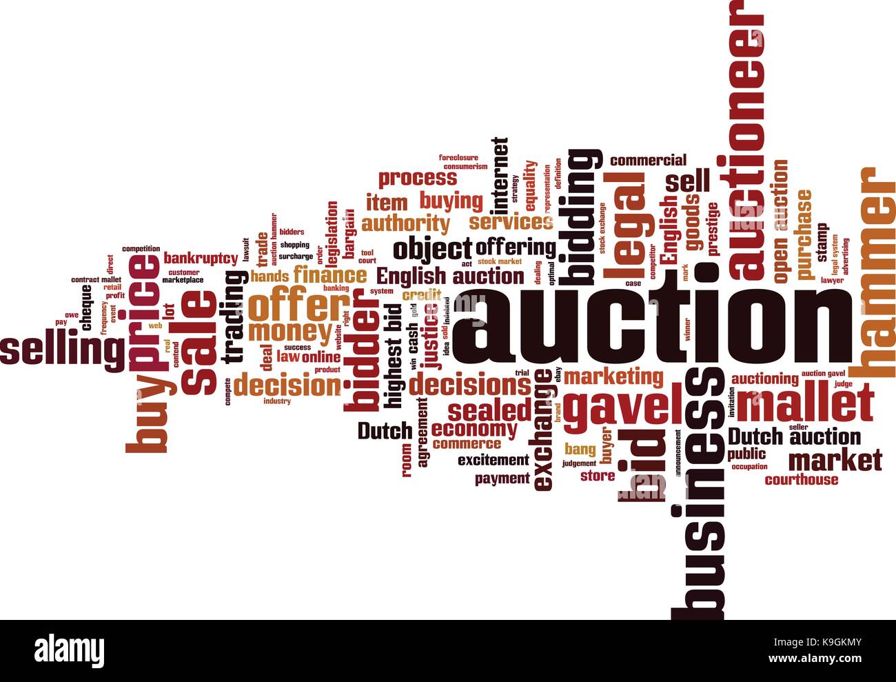 Auction word cloud concept. Vector illustration Stock Vector Image ...